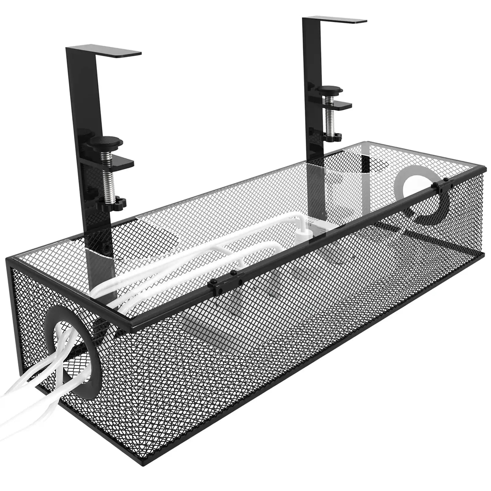 Under-Desk Cable Management Tray – Clamp-Mount Wire Organizer Box for ...