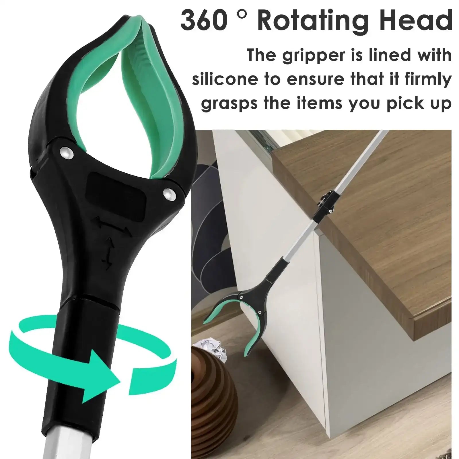 “Foldable Litter Picker Grabber Tool – 43" Telescopic Reach Reacher ...
