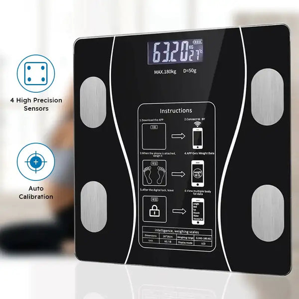 “Smart Body Fat Scale – Wireless LED Digital Bathroom Weight Scale with ...